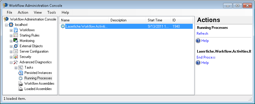 Running Processes Node